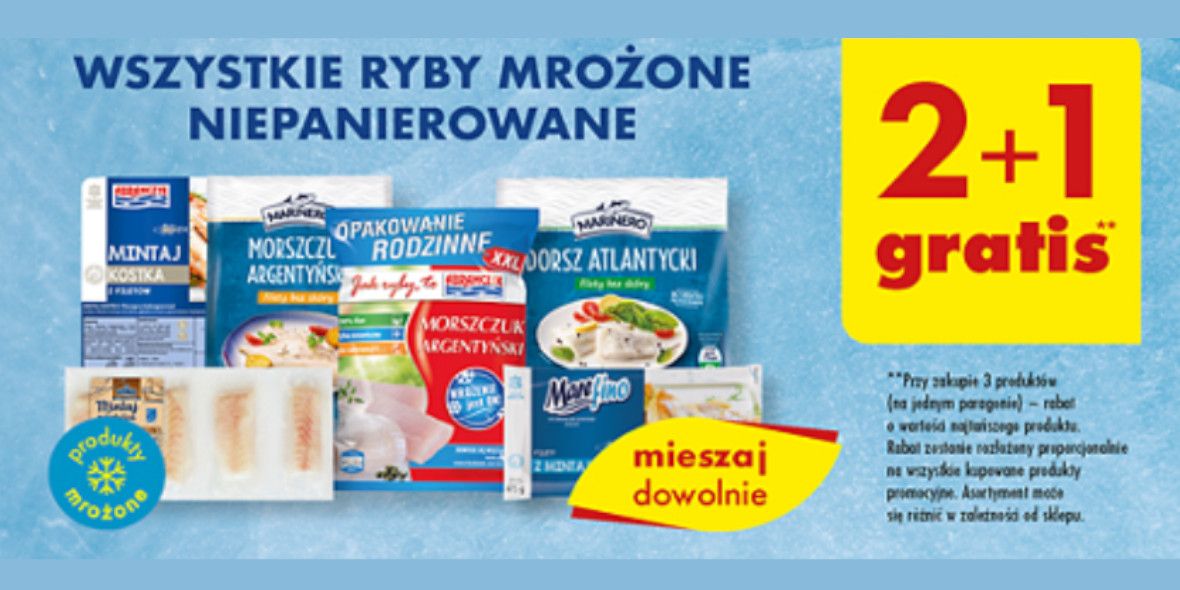 Biedronka : 2+1 GRATIS na wszystkie mrożone ryby niepanierowane